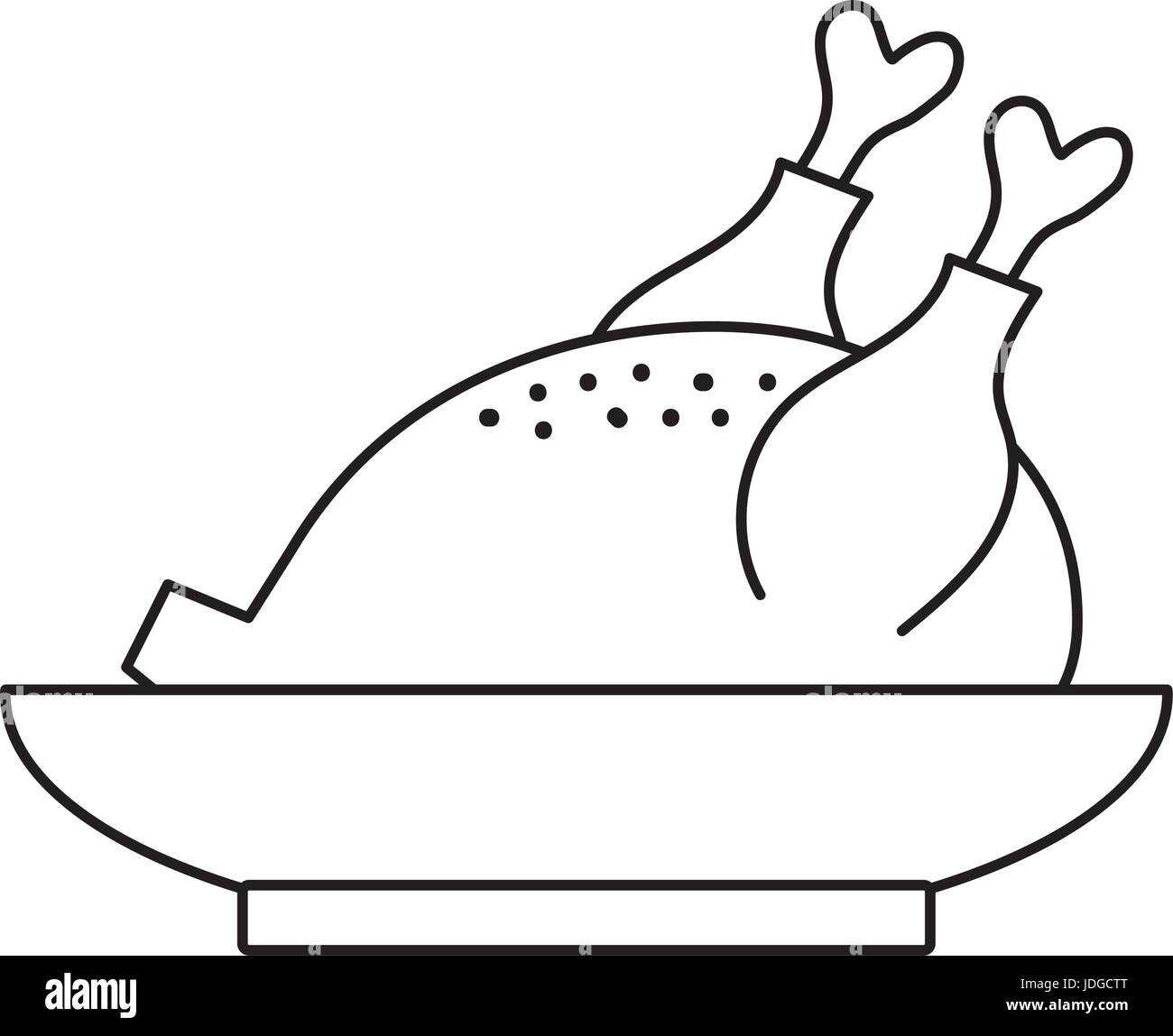 line delicious chicken food with natural nutrients Stock Vector Image ...