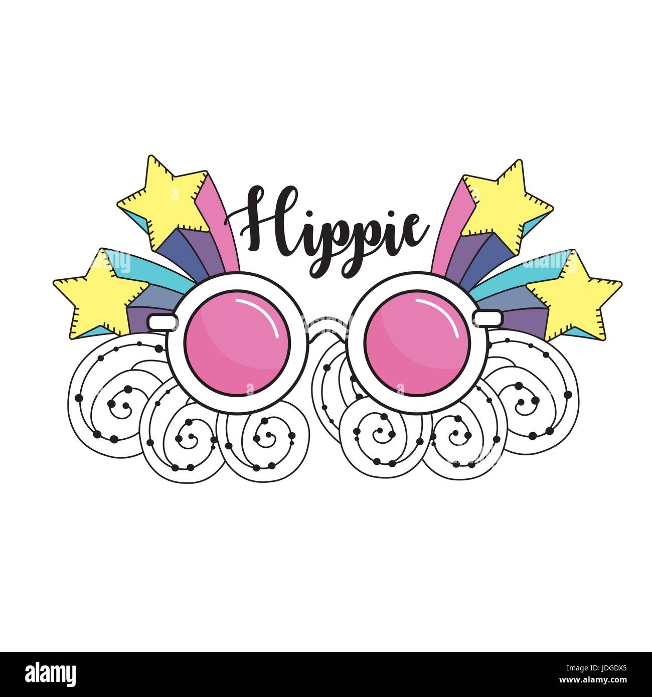 hippie culture of peace and love to lifestyle Stock Vector Image & Art ...