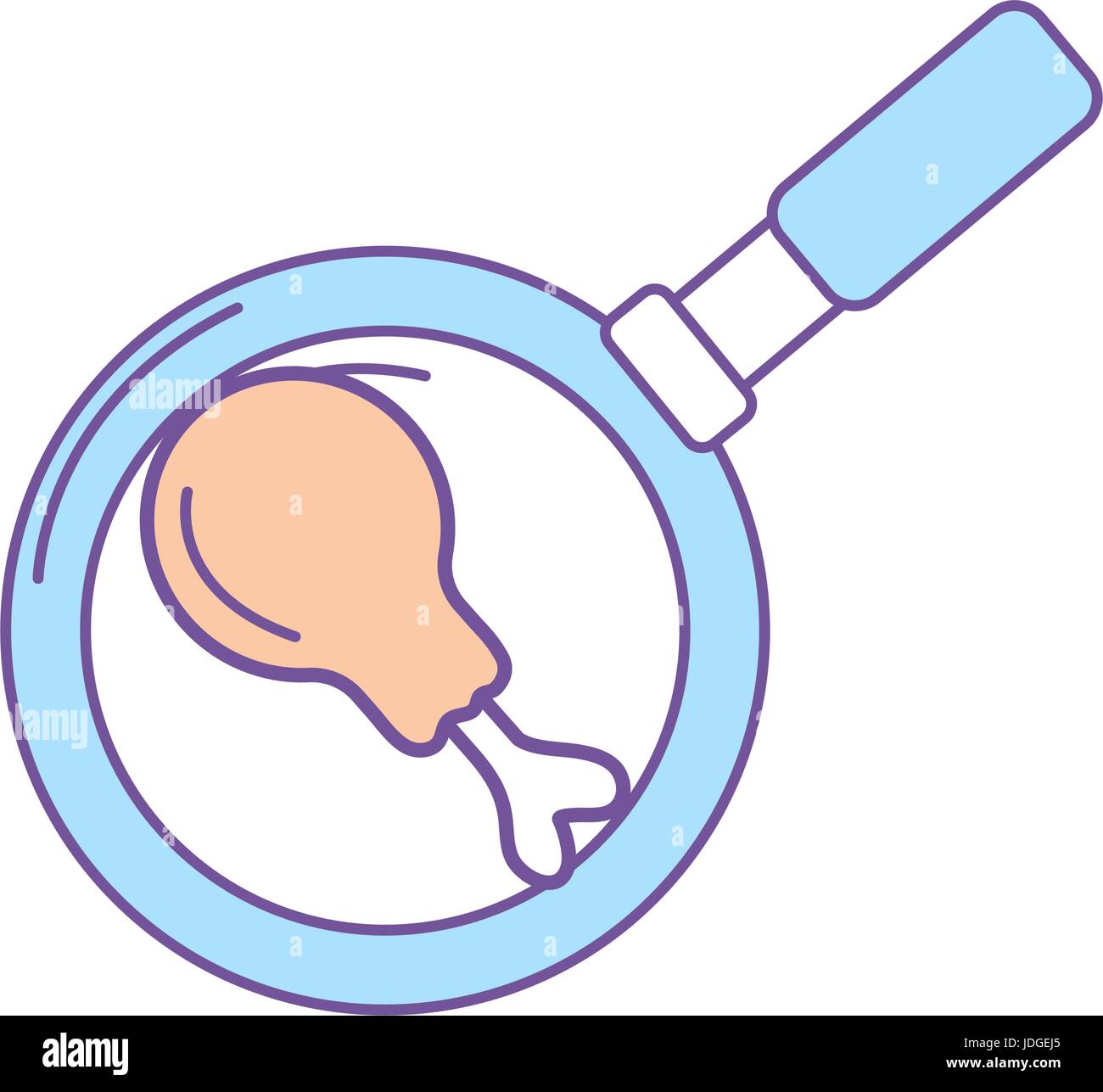 fried thigh of chicken inside skillet pan Stock Vector Image & Art - Alamy