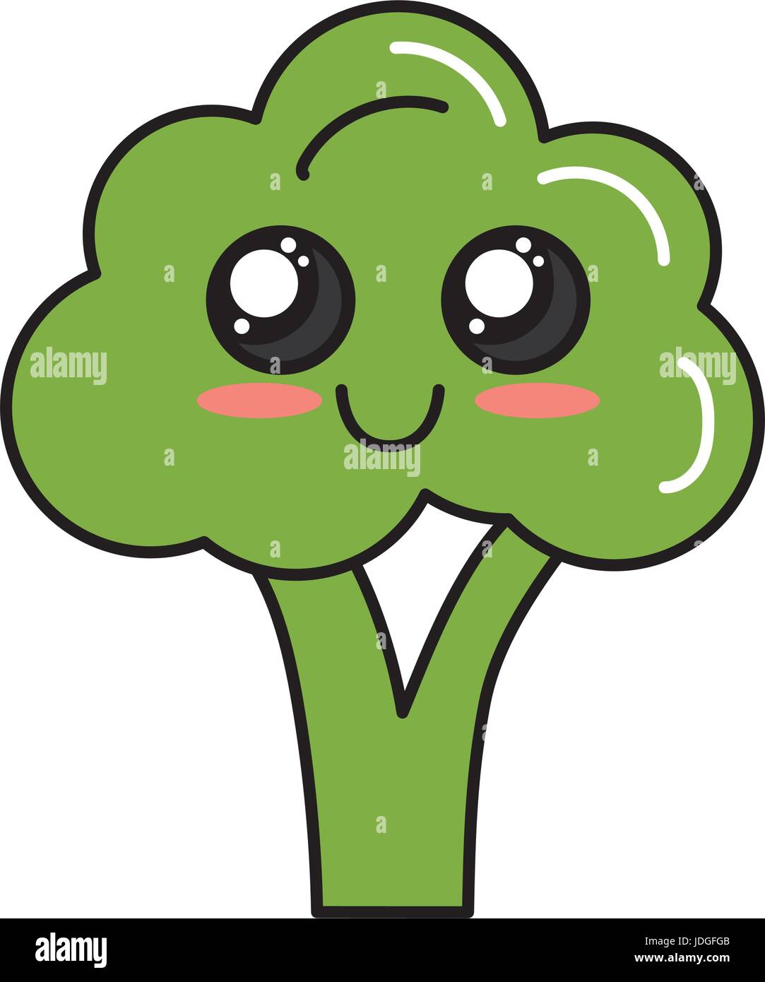kawaii cute tender broccoli vegetable Stock Vector Image & Art - Alamy