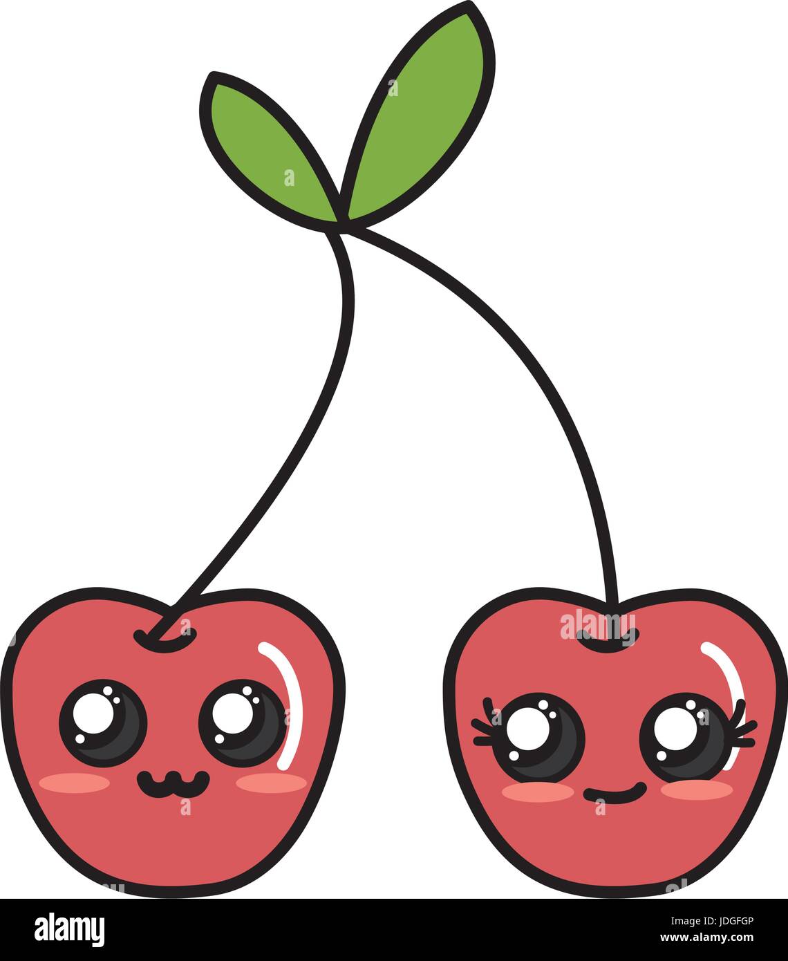 kawaii cute tender cherry fruit Stock Vector Image & Art - Alamy