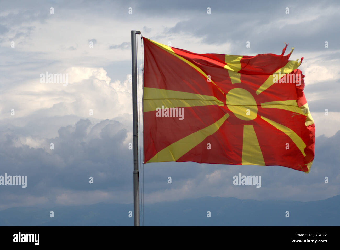 The flag of the Republic of Macedonia (FYROM Stock Photo - Alamy