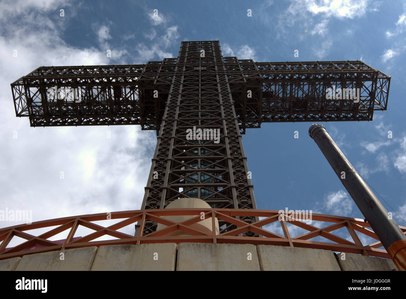 The Millennium Cross, a 66-metre (217 ft) tall structure situated on ...