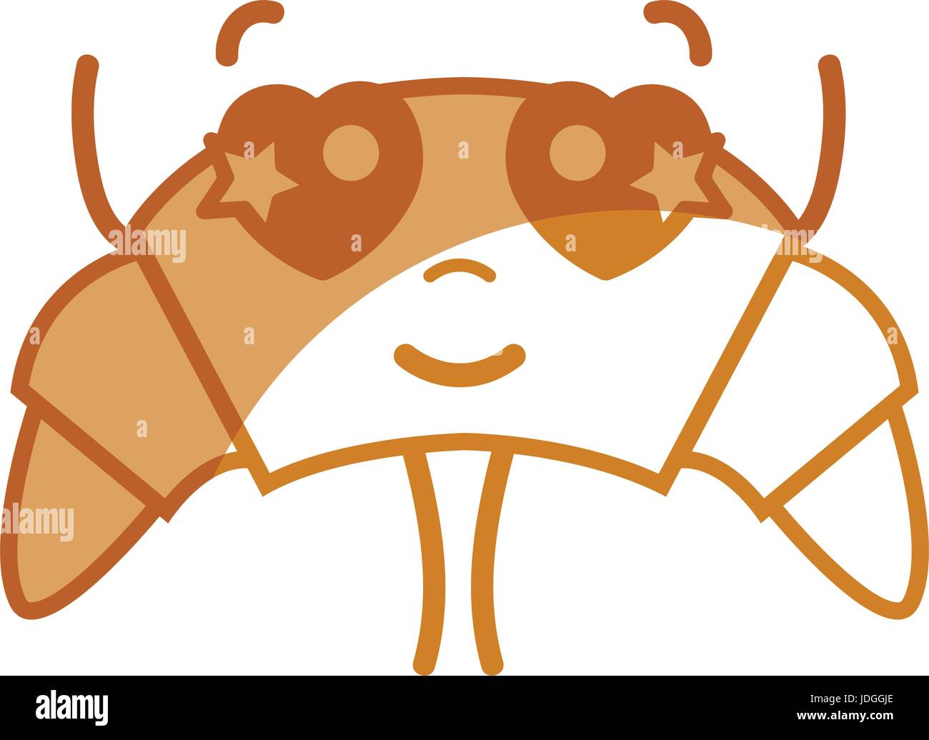 silhouette kawaii cute tender croissant food Stock Vector Image & Art ...