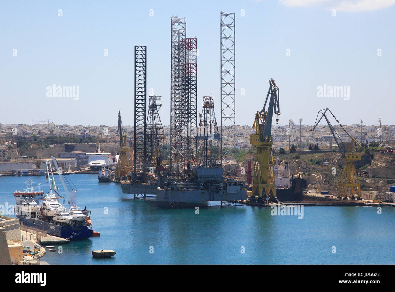 Industrial activity and cranes at docks French Creek, China Dock, Il ...