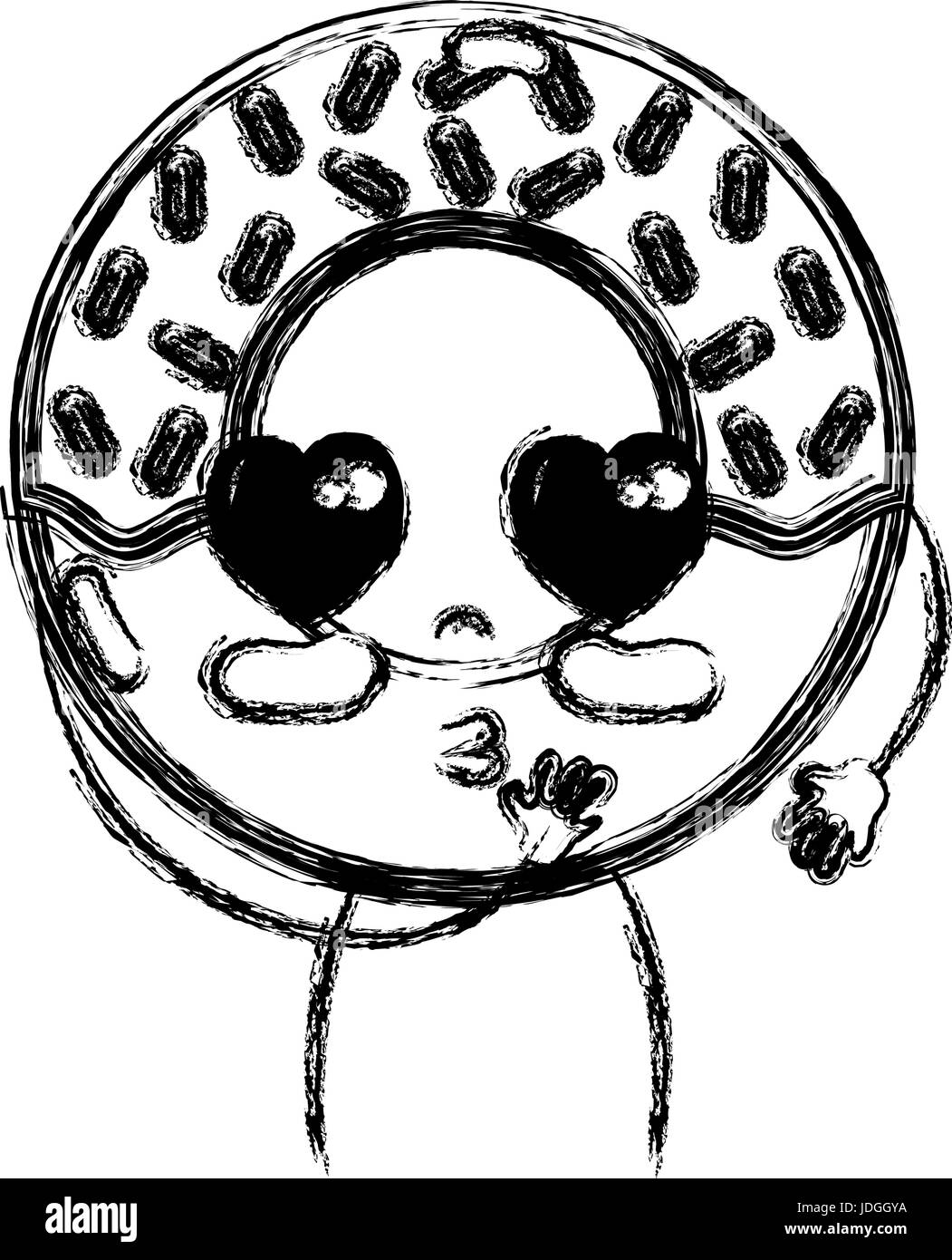 figure kawaii cute tender donut dessert Stock Vector Image & Art - Alamy