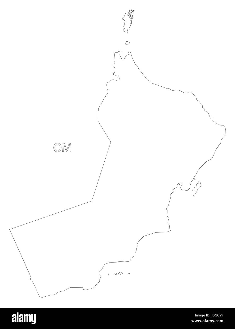 Oman outline silhouette map illustration with black shape Stock Vector ...