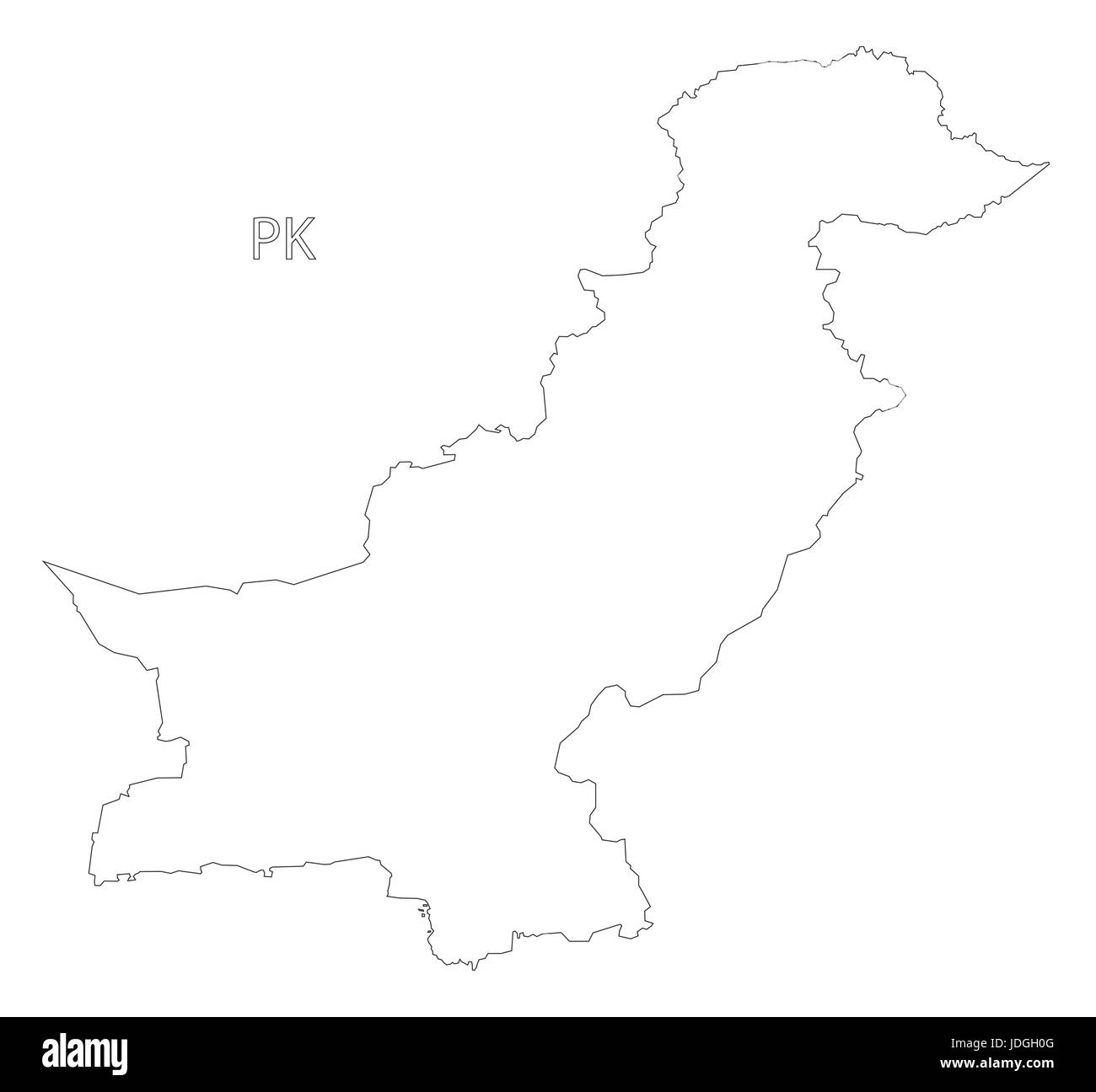 Vector map of pakistan Black and White Stock Photos & Images - Alamy