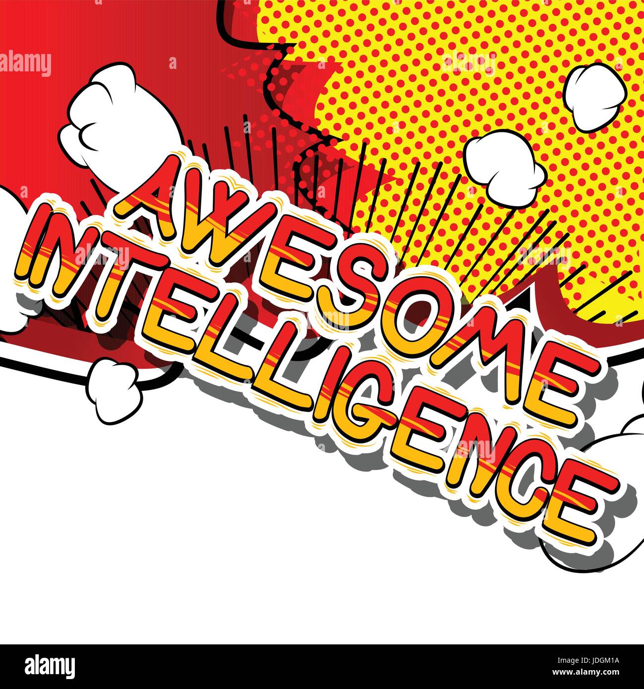 Awesome Intelligence - Comic book style word on abstract background ...