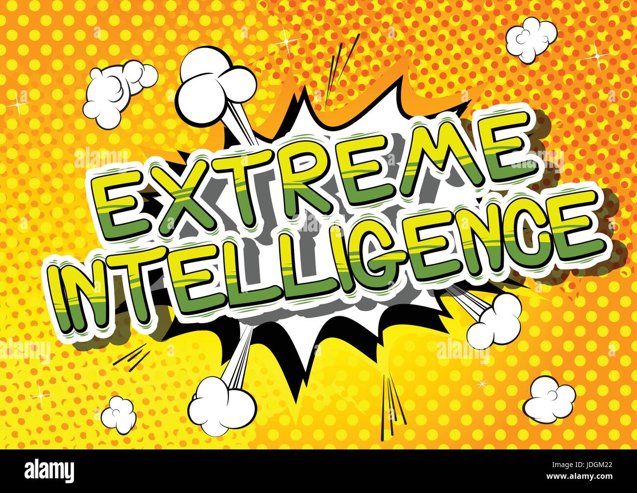Extreme Intelligence - Comic book style word on abstract background ...