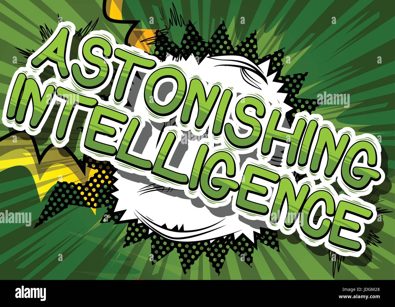 Astonishing Intelligence - Comic book style word on abstract background ...