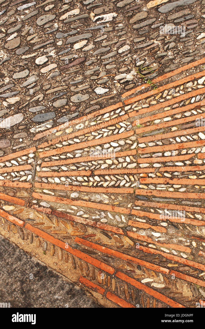 Texture of ancient paving stone with decorative elements Stock Photo ...
