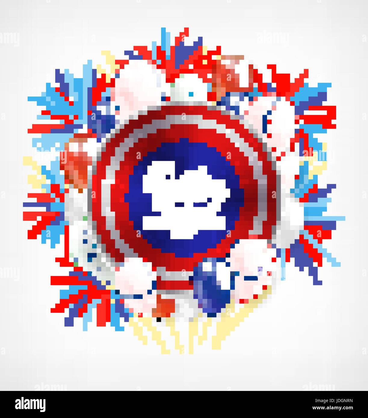 Independence day background with round banner and balloons, vector ...