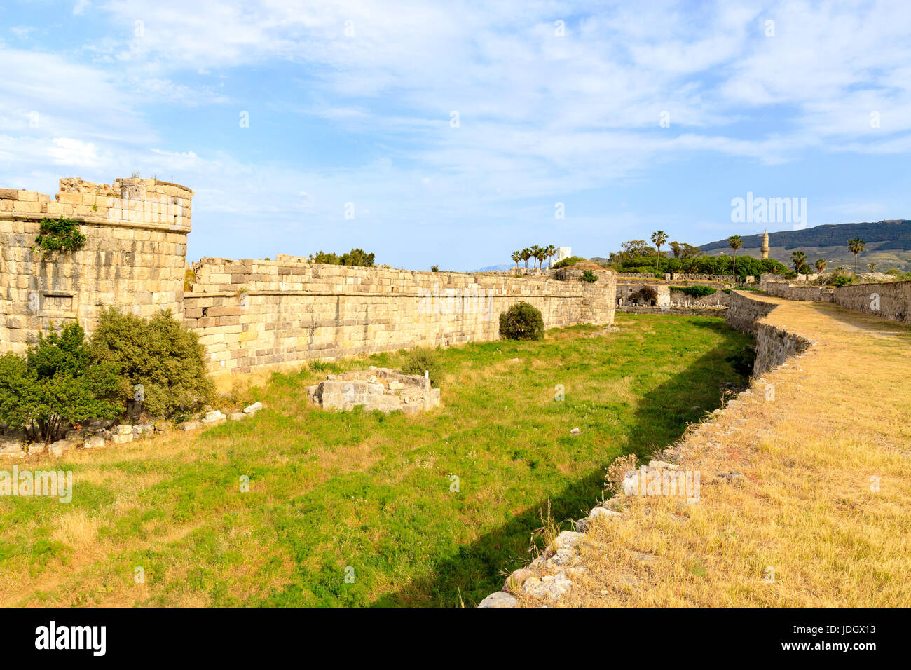 Fortress of Neratzia Castle ruins in Kos island, Greece Stock Photo - Alamy