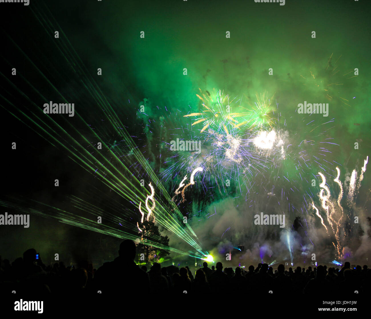 Fireworks, lasers or lazers, celebrations Stock Photo - Alamy