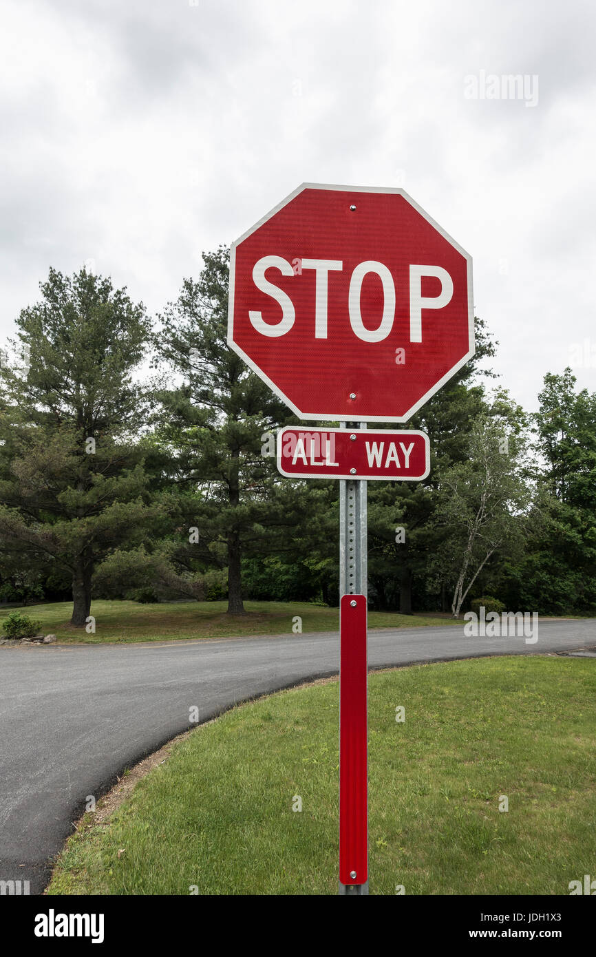 suburban neighborhood stop sign Stock Photo - Alamy