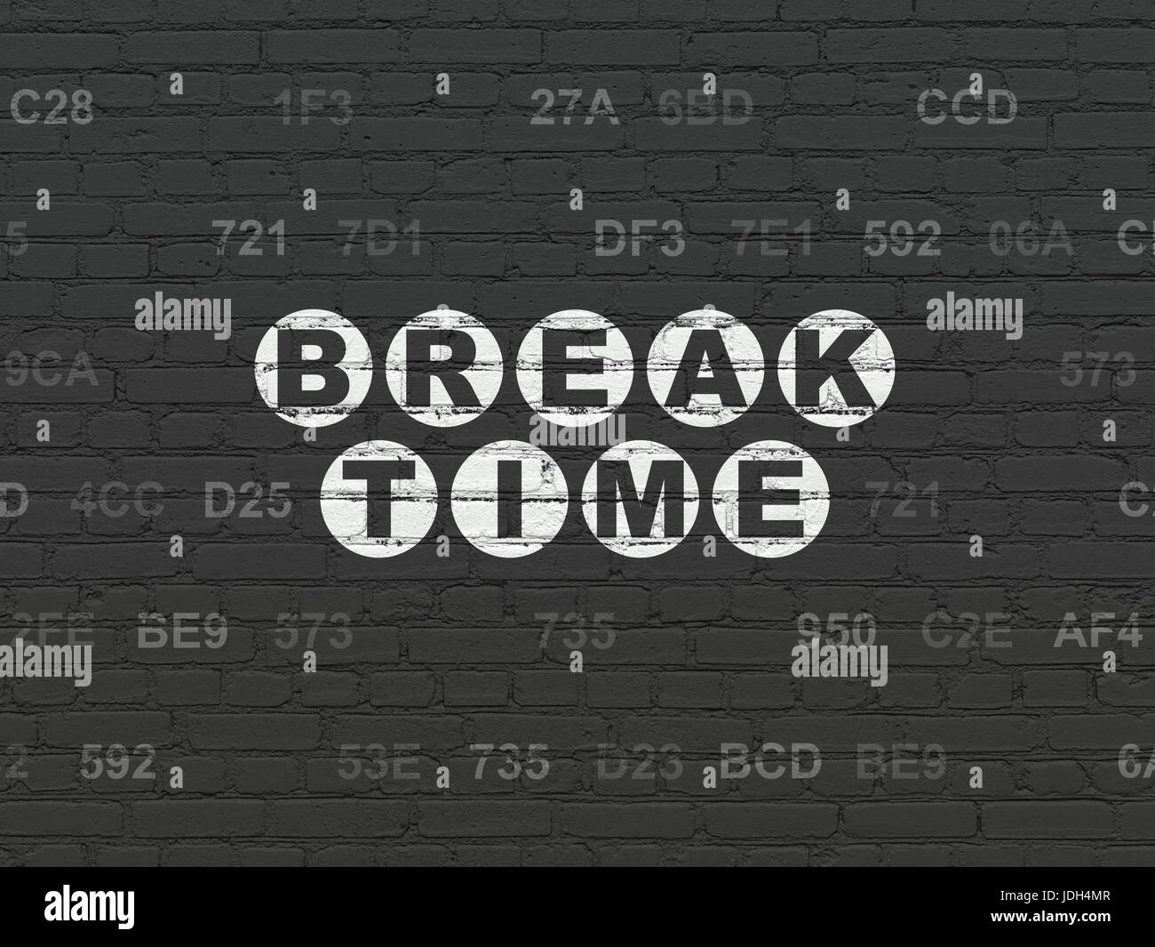 Timeline concept: Break Time on wall background Stock Photo - Alamy