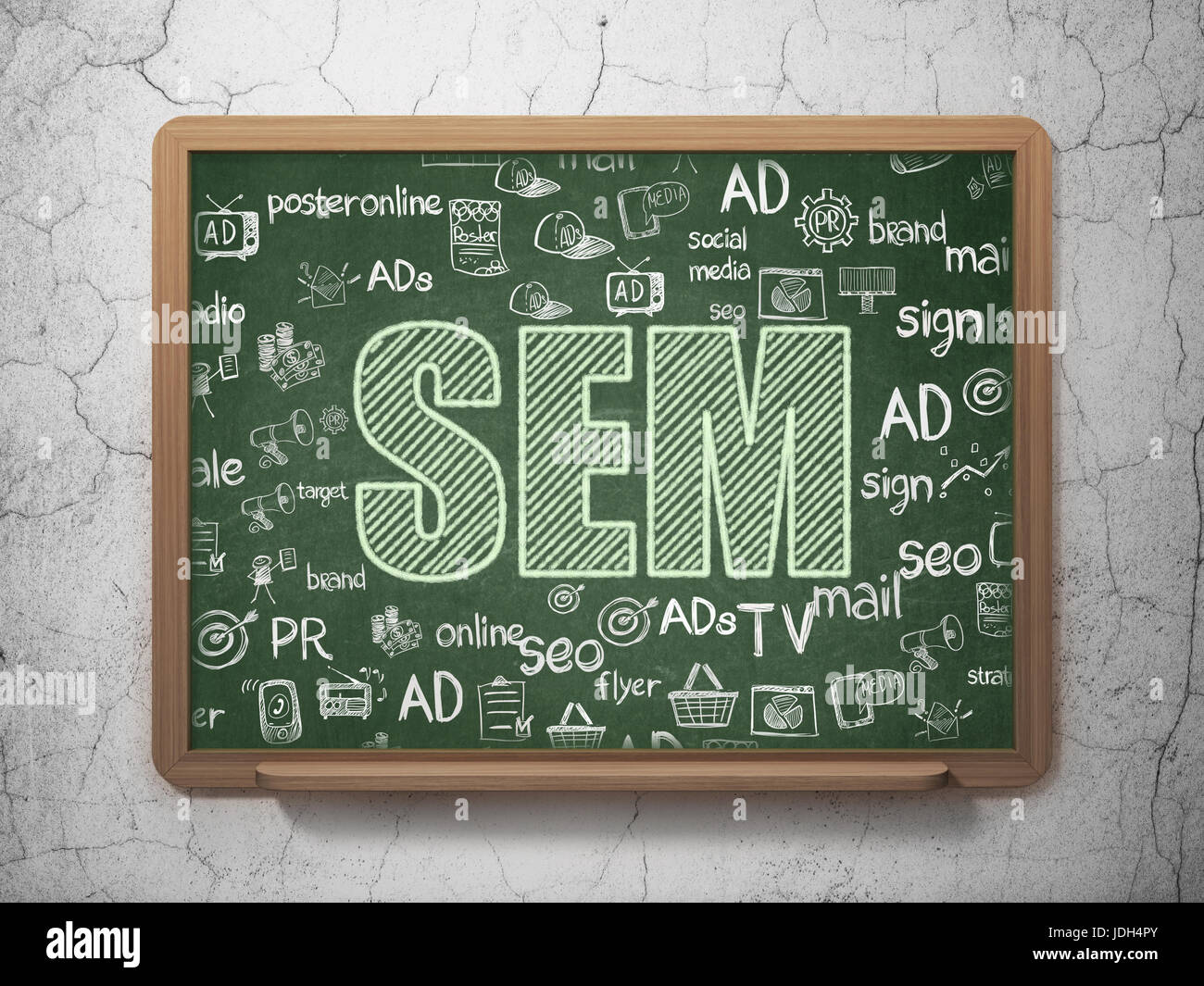 Advertising concept: SEM on School board background Stock Photo - Alamy