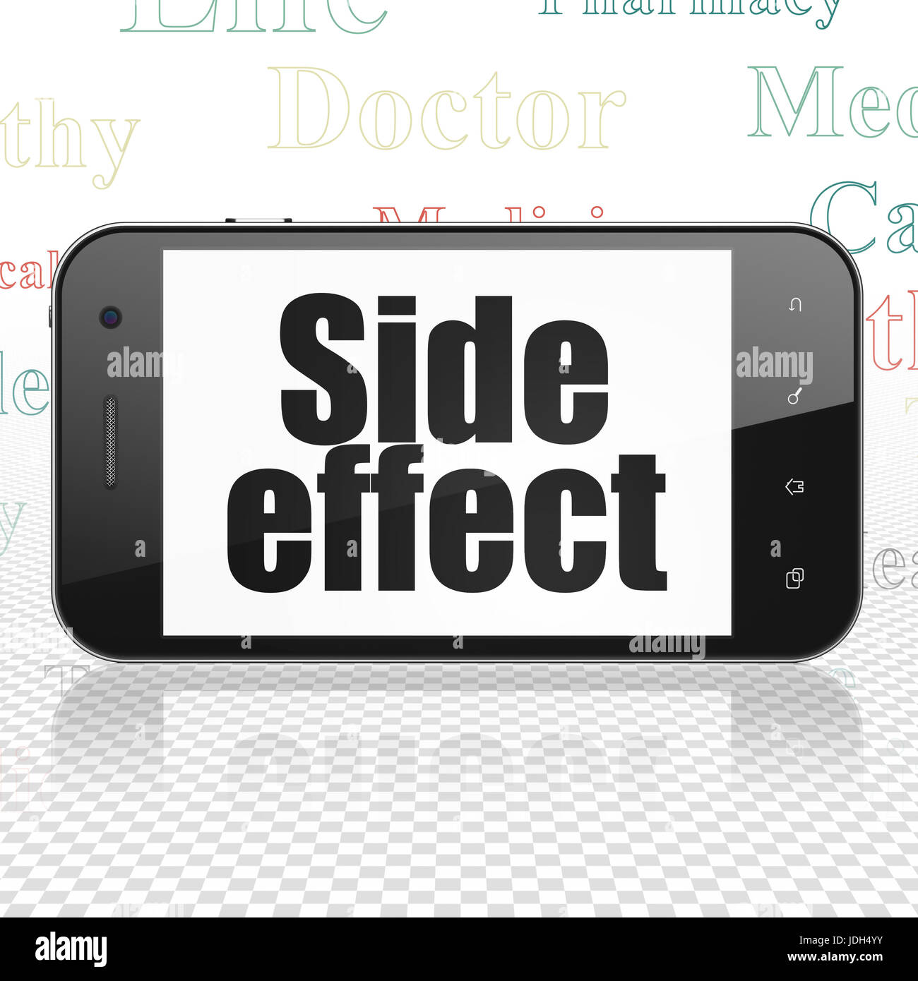 Health concept: Smartphone with Side Effect on display Stock Photo - Alamy