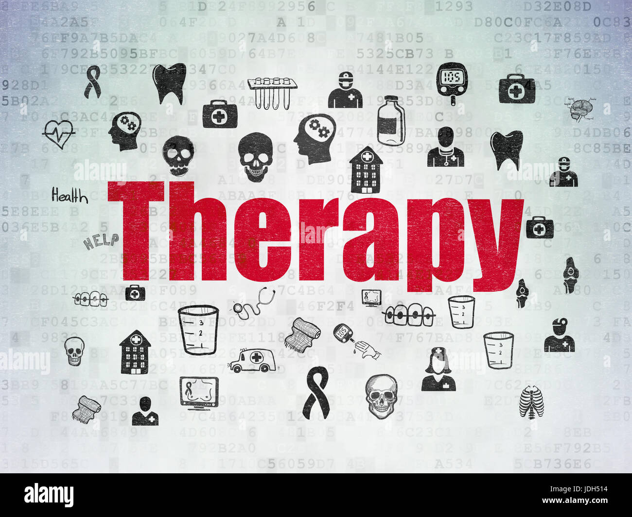 Healthcare concept: Therapy on Digital Data Paper background Stock ...