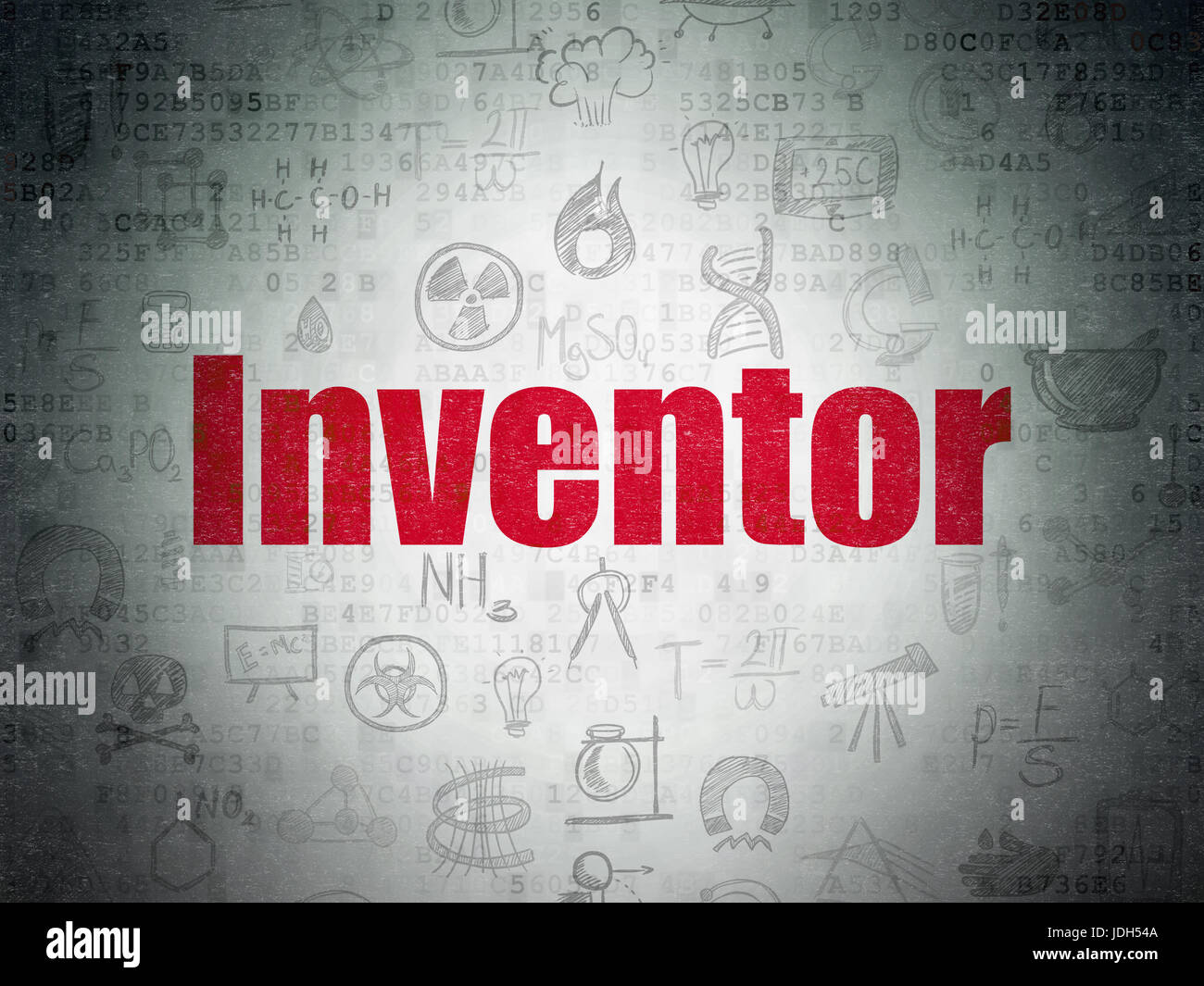 Science concept: Inventor on Digital Data Paper background Stock Photo ...