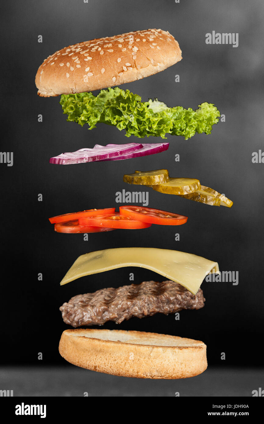 Layers of a hamburger Stock Photo - Alamy