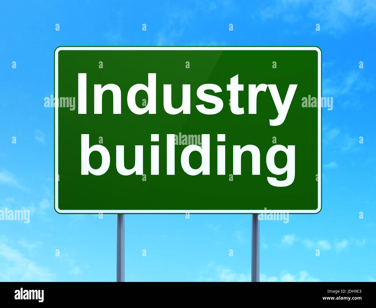 Industry concept: Industry Building on road sign background Stock Photo ...