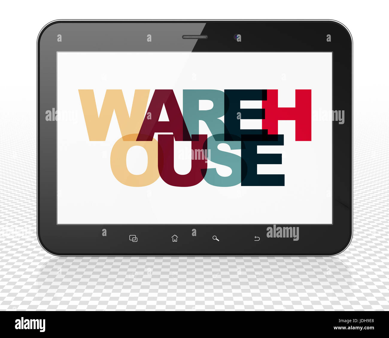 Industry concept: Tablet Pc Computer with Warehouse on display Stock ...