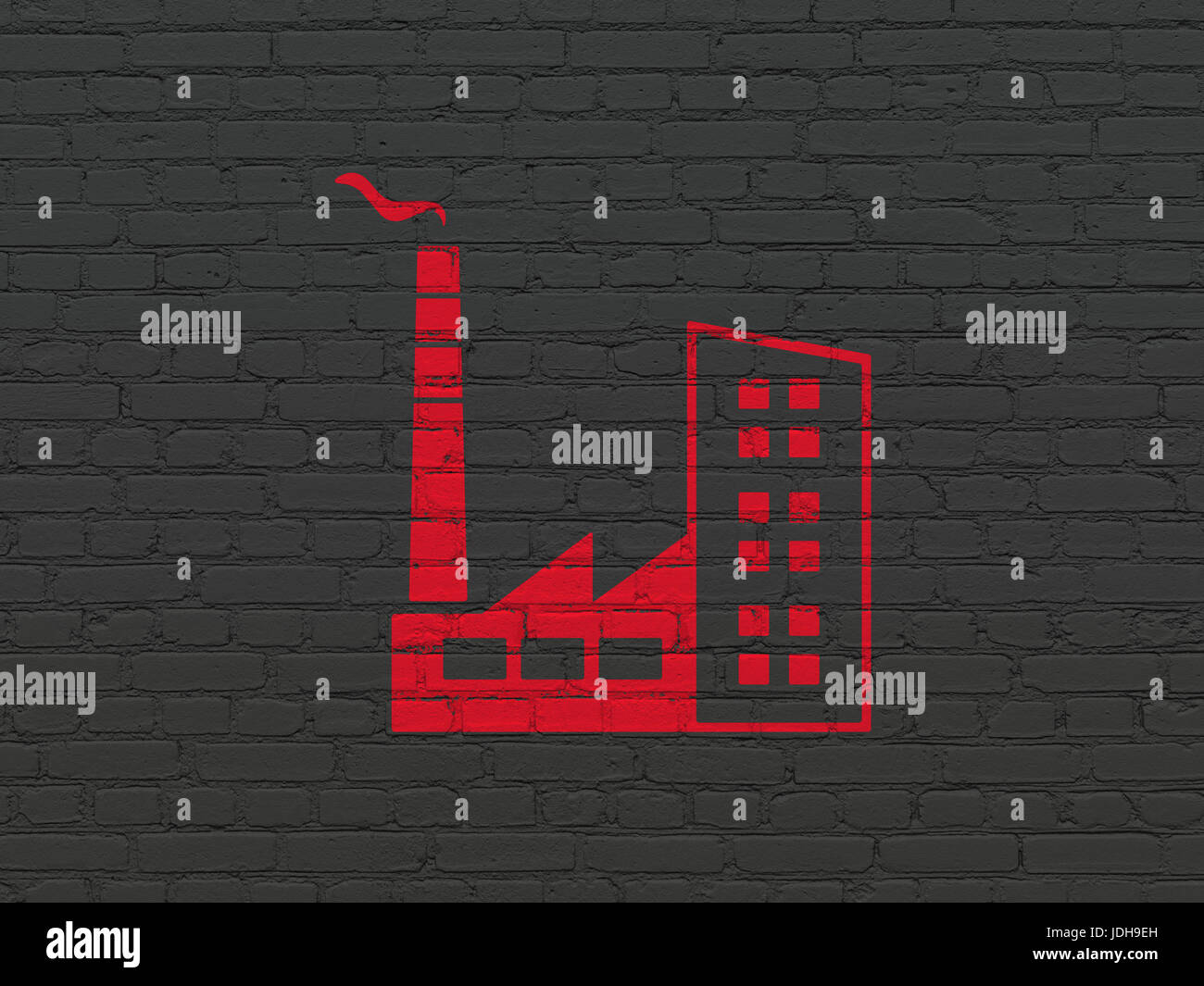 Industry concept: Industry Building on wall background Stock Photo - Alamy