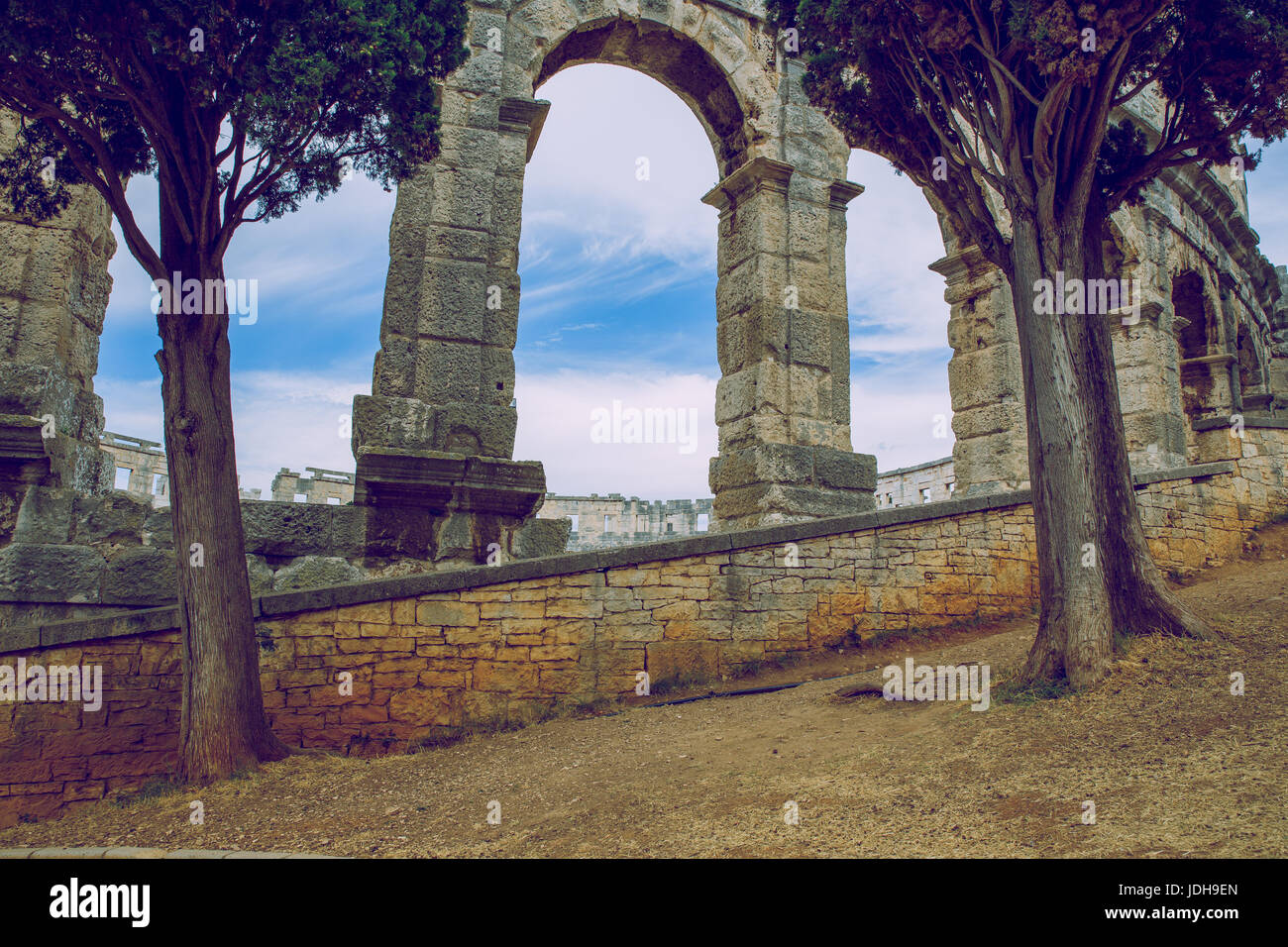 Pula old city center, Croatia. 2016 Stock Photo - Alamy