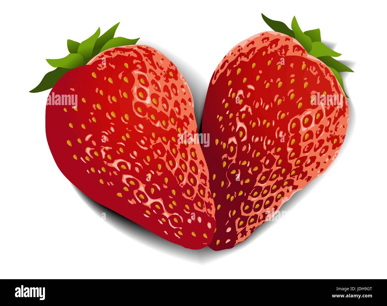Strawberry fruits with heart shape Stock Vector Image & Art - Alamy