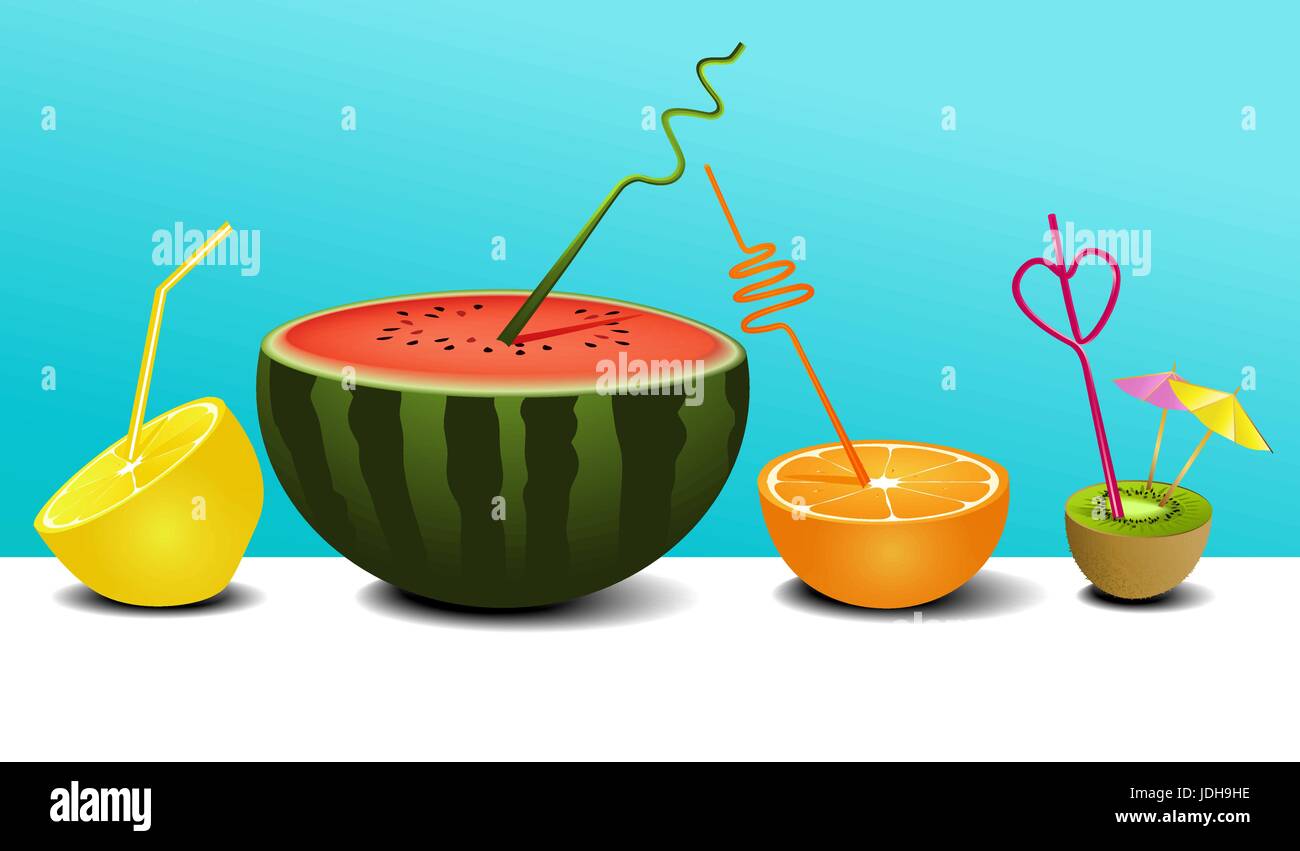 Tropical concept background fruits Stock Vector Images - Alamy