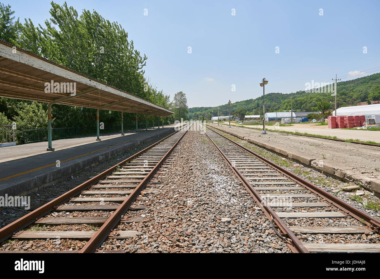 Closed train station, old train station in Korea Stock Photo - Alamy