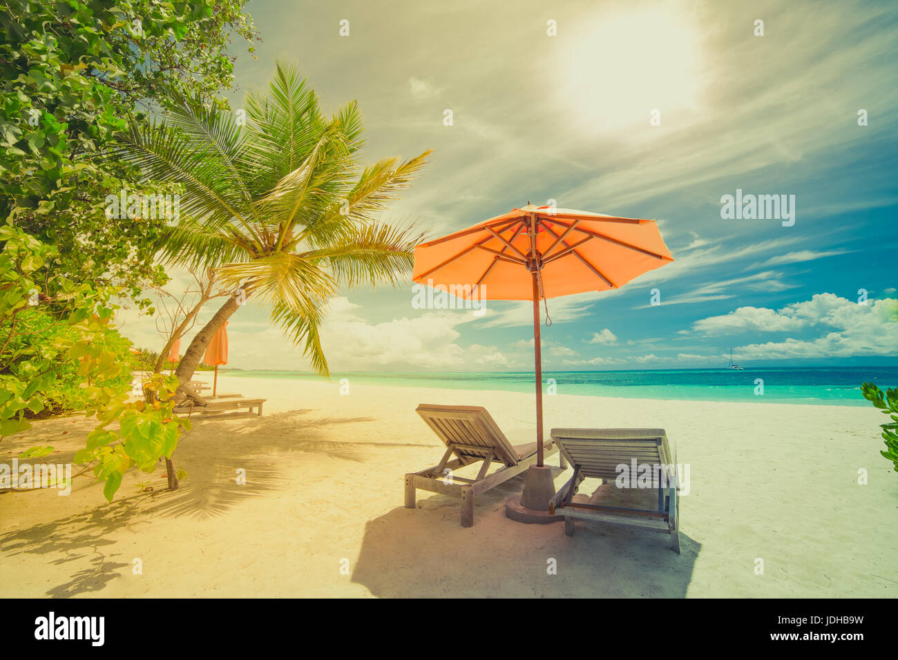 Beautiful beach landscape. Summer holiday and vacation concept ...