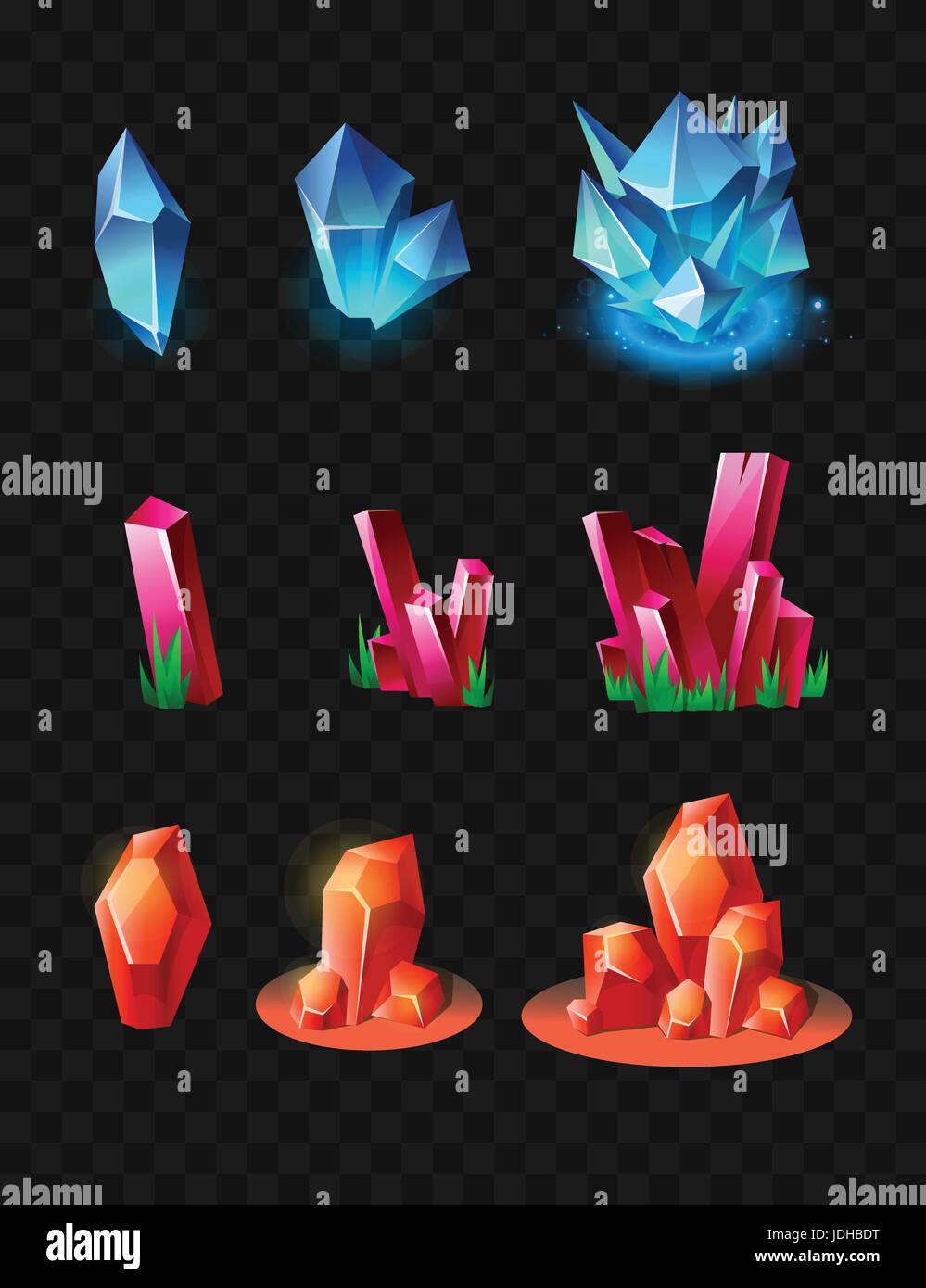 Crystals - realistic vector set of minerals Stock Vector Image & Art ...