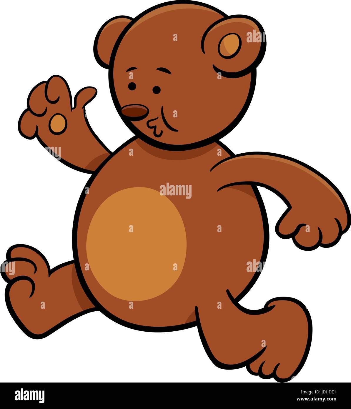 Cartoon Illustration of Running Bear Animal Character Stock Vector ...