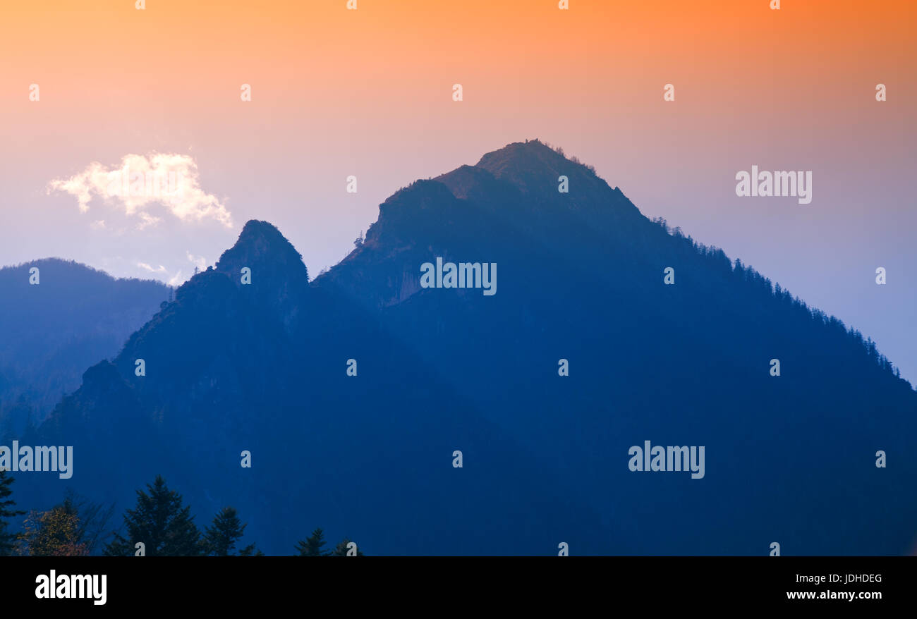 landscape in the Alps at sunset Stock Photo - Alamy