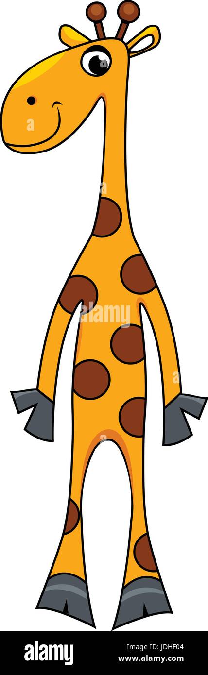 Cheerful giraffe with a smile. Isolated. vector Stock Vector Image ...