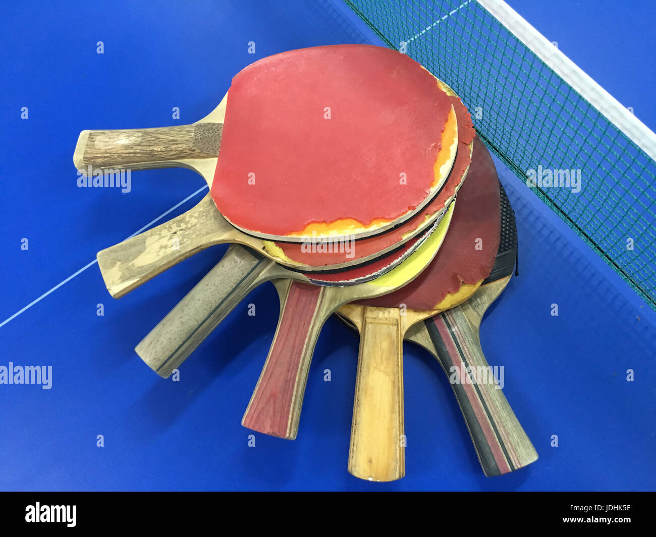 Old tennis racket for ping pong tennis table Stock Photo - Alamy