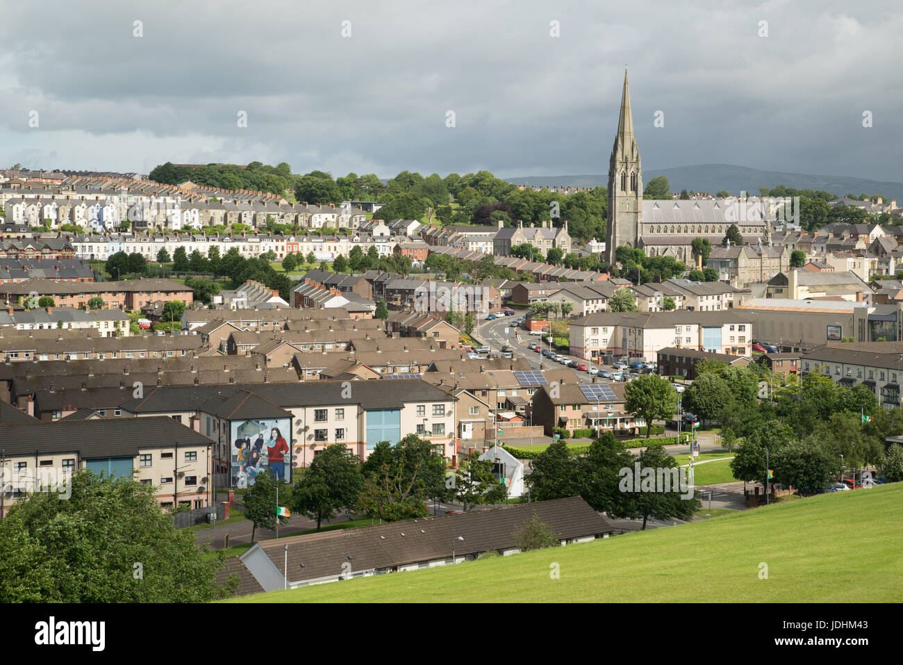 The Bogside from the Derry City Walls, Derry, Londonderry, Northern ...