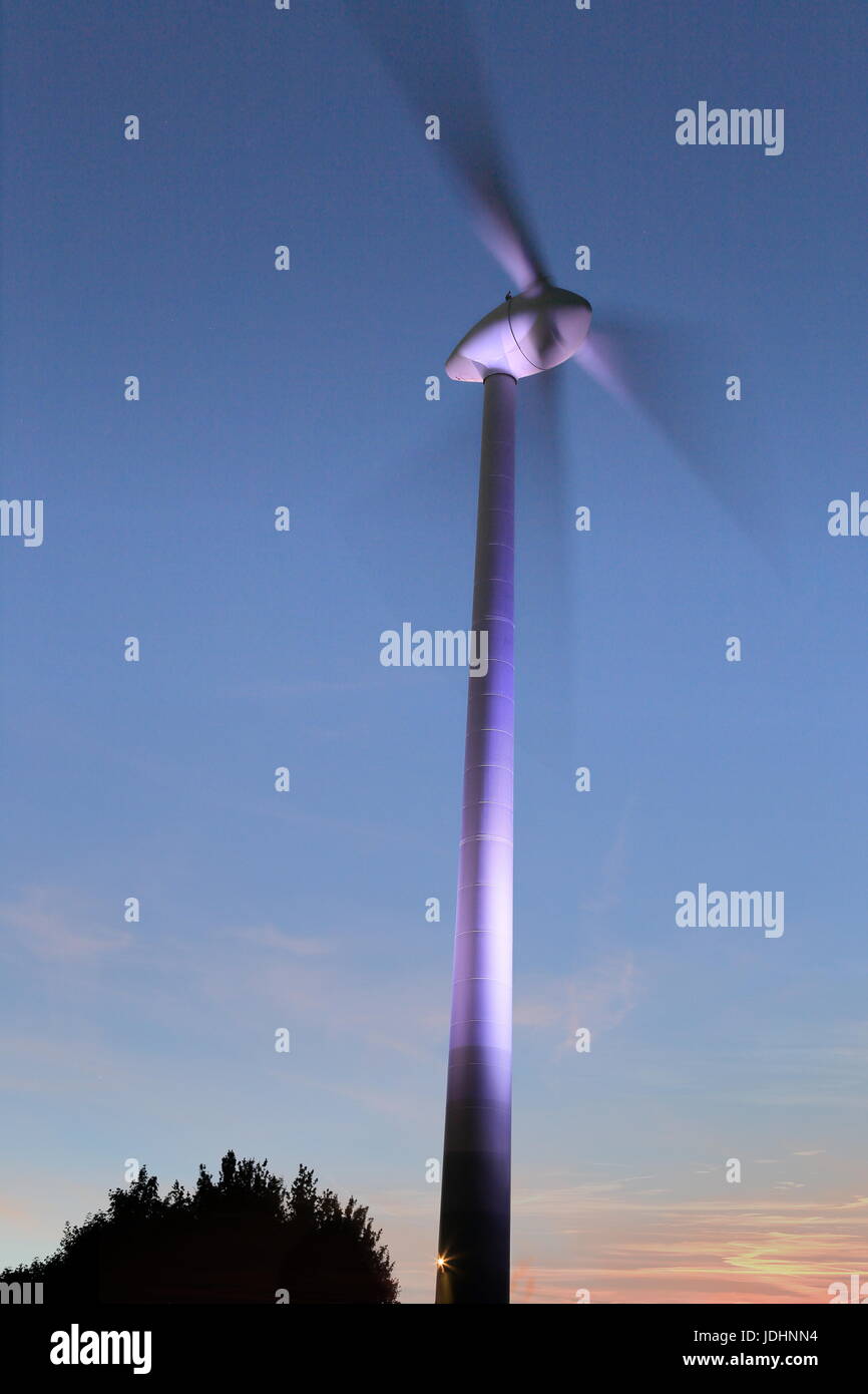 A Windmill power plant night Stock Photo - Alamy