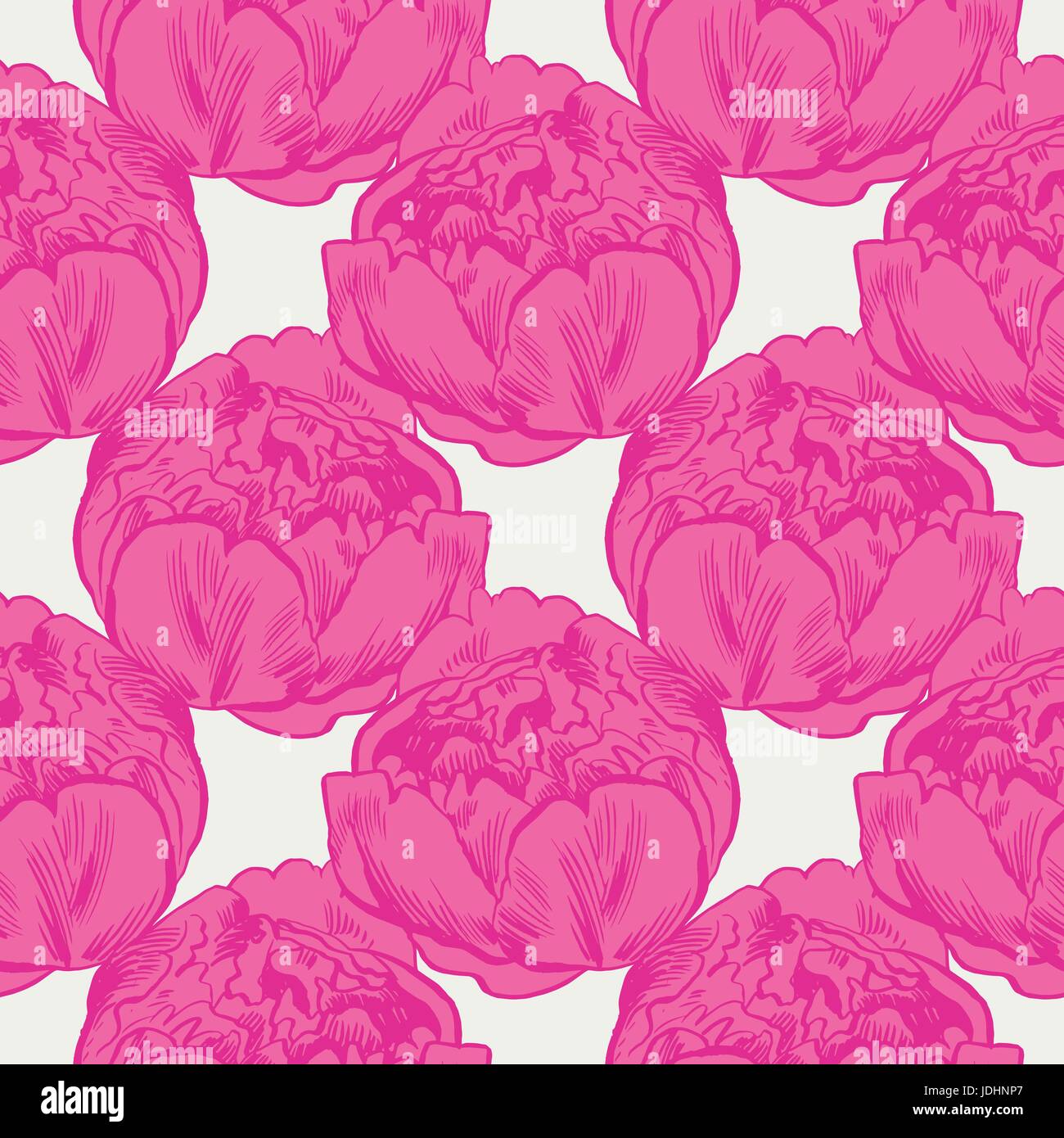 Hand-drawing peonies. Vector graphic flowers. Decorative background for ...