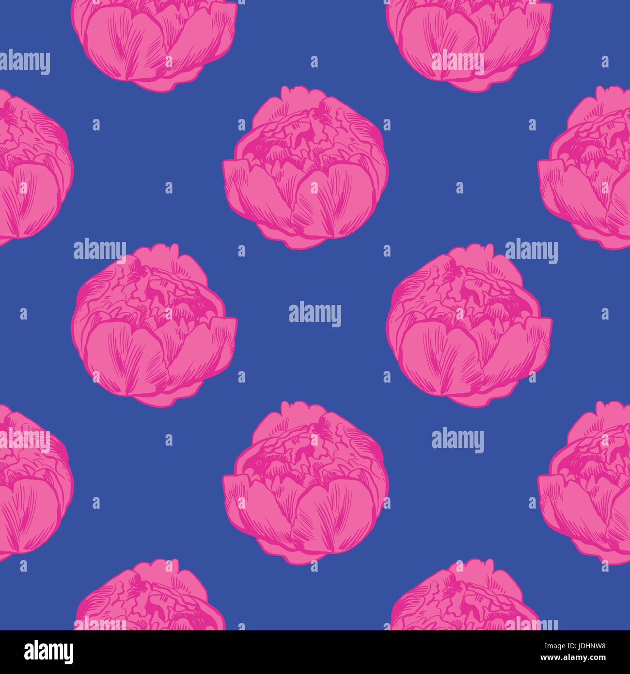 Hand-drawing peonies. Vector graphic flowers. Decorative background for ...