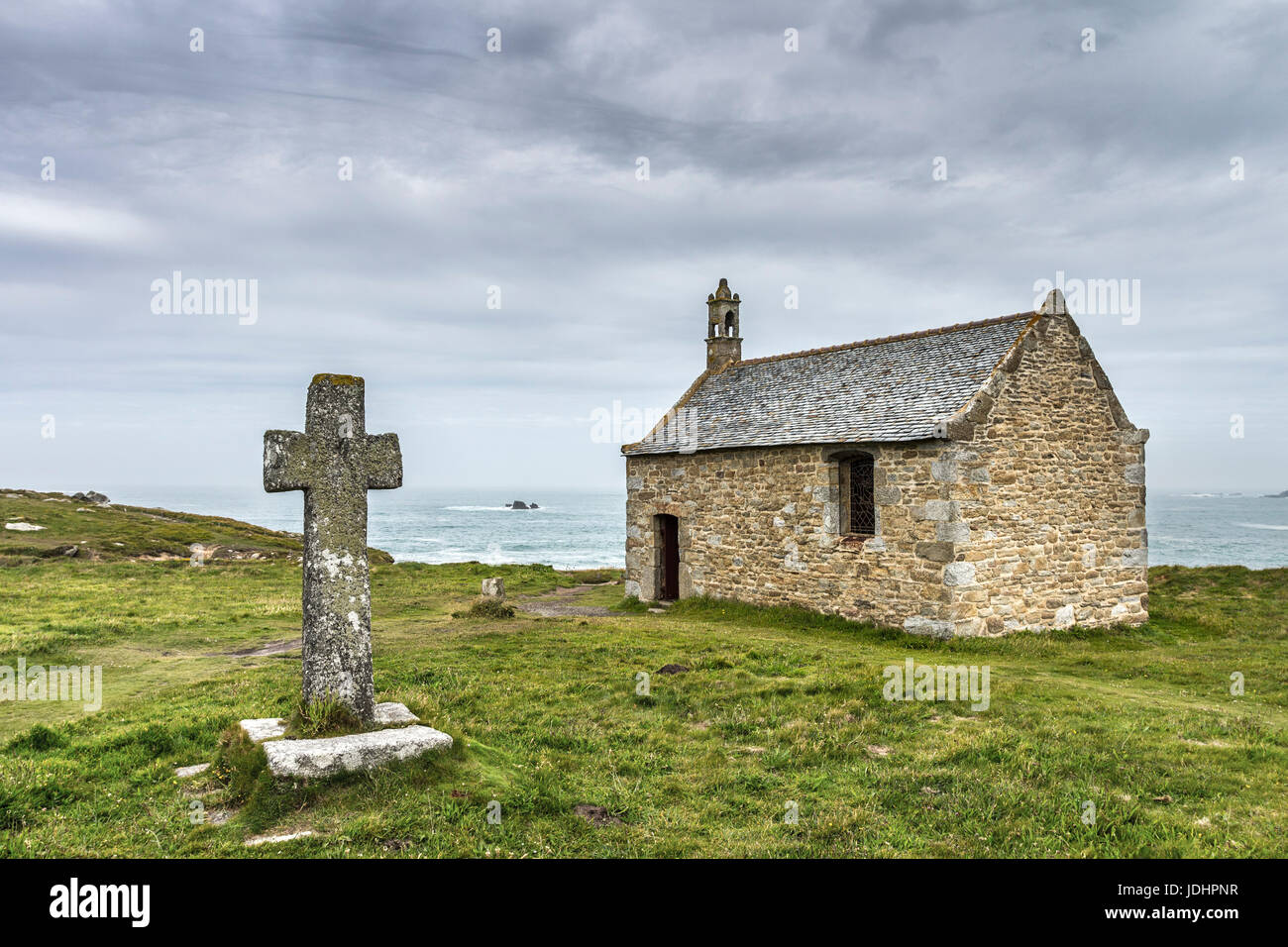 Stone Cross and the Chapel of Saint Samson, Landunvez, Brittany, France ...