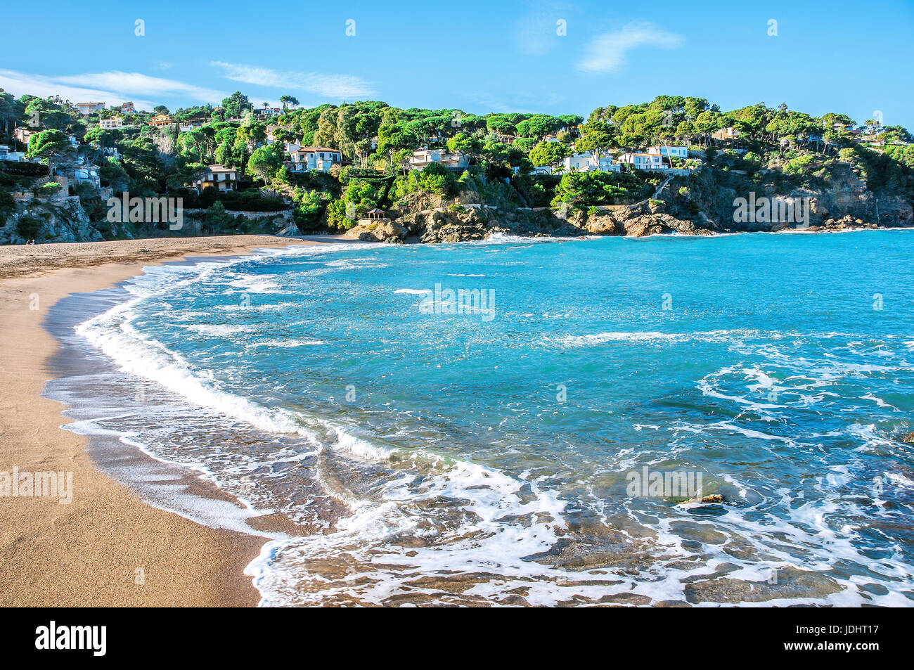 Spain. Catalonia. Costa Brava. Beach Sa Riera. Beautiful views of the ...
