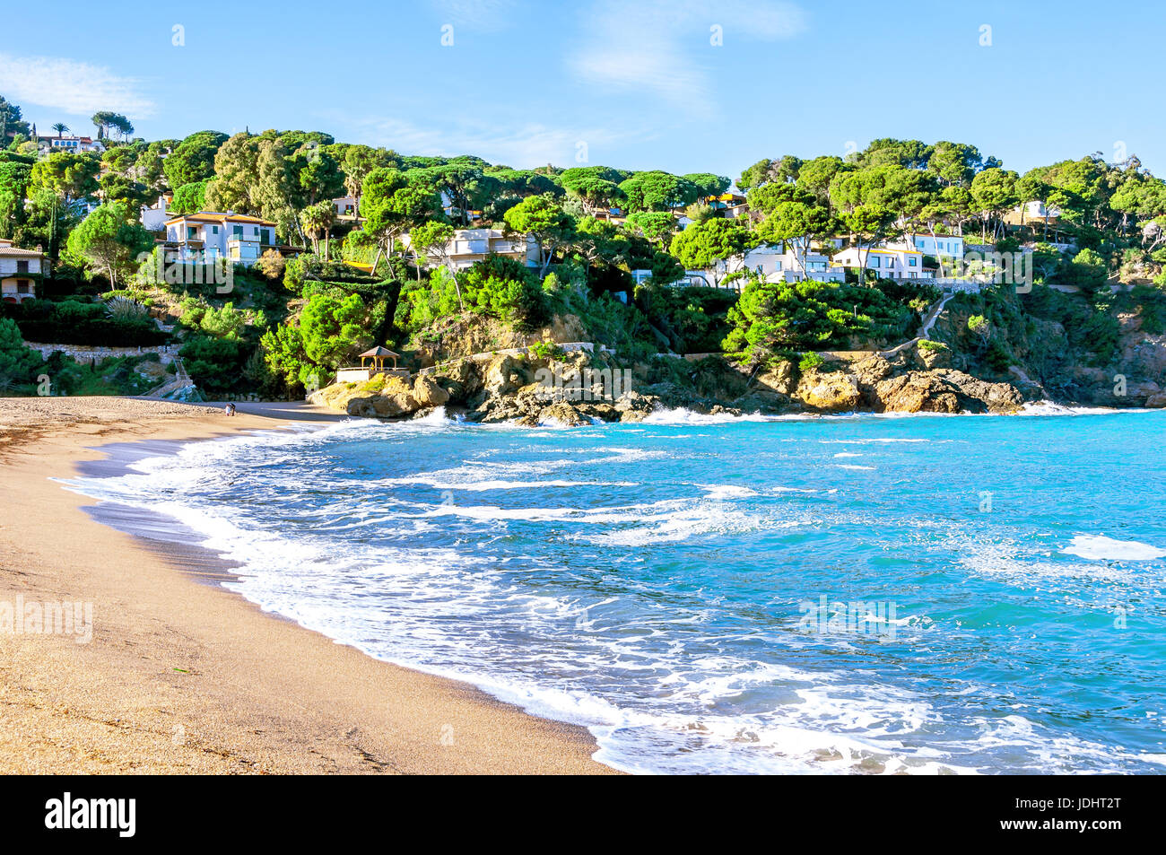 Spain. Catalonia. Costa Brava. Beach Sa Riera. Beautiful views of the ...