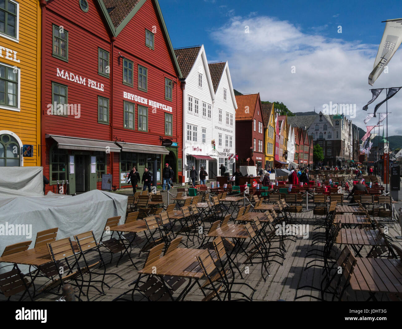 Preserved colourful wooden buildings Hanseatic commercial buildings ...