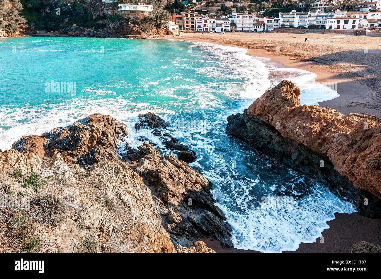 Spain. Catalonia. Costa Brava. Beach Sa Riera. Beautiful views of the ...