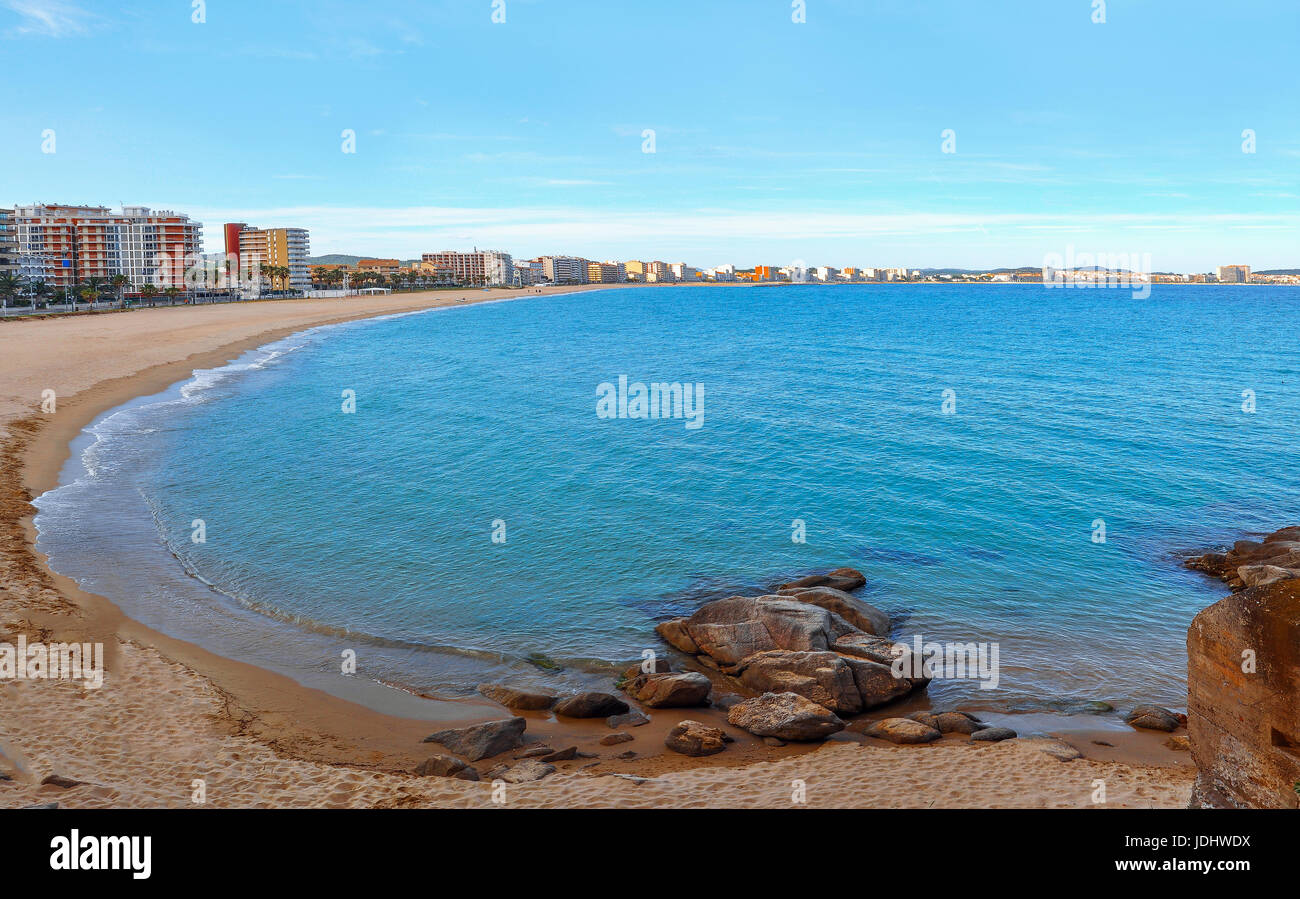 Panoramic view of the sea shores of the Mediterranean. Spain. Costa ...
