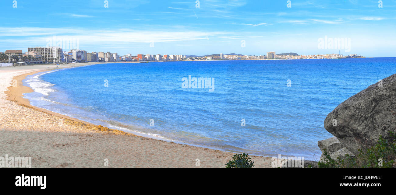 Panoramic view of the sea shores of the Mediterranean. Spain. Costa ...
